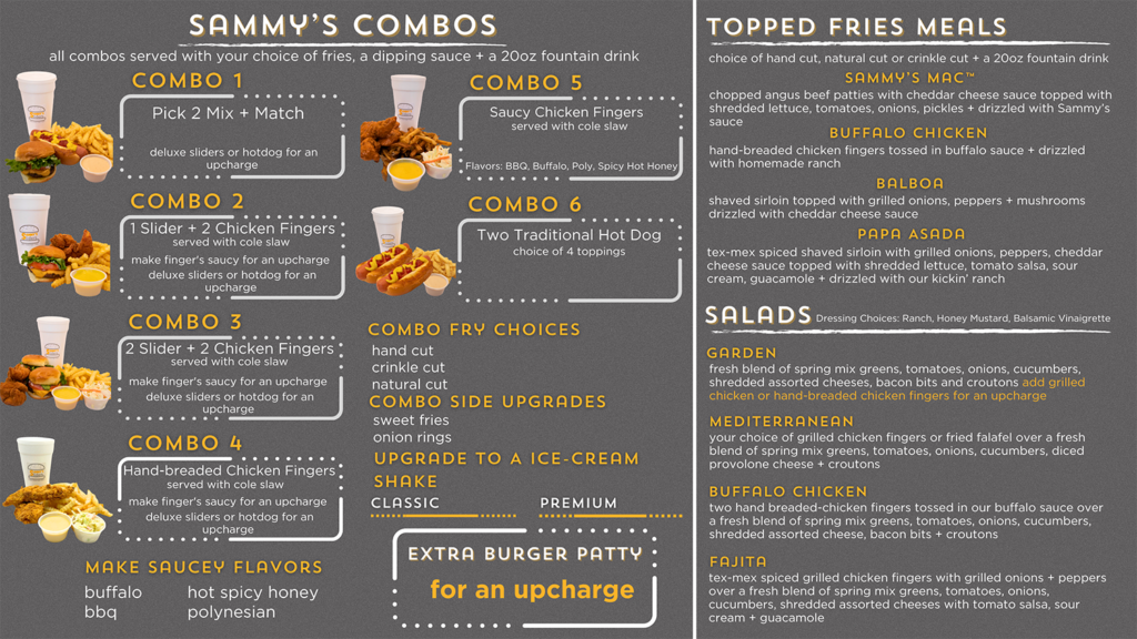 Menu - Sammy's Sliders